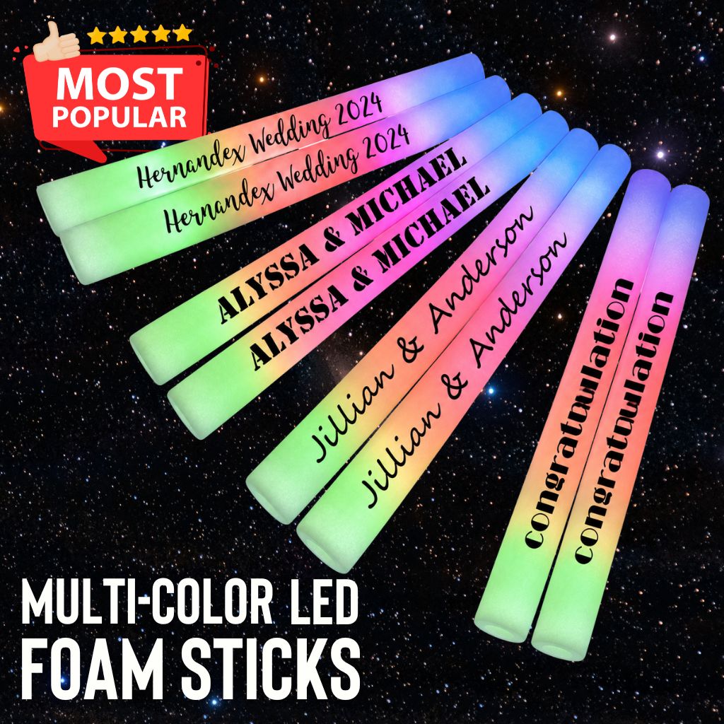 Multi-Color LED Foam Sticks – Custom Glow Party