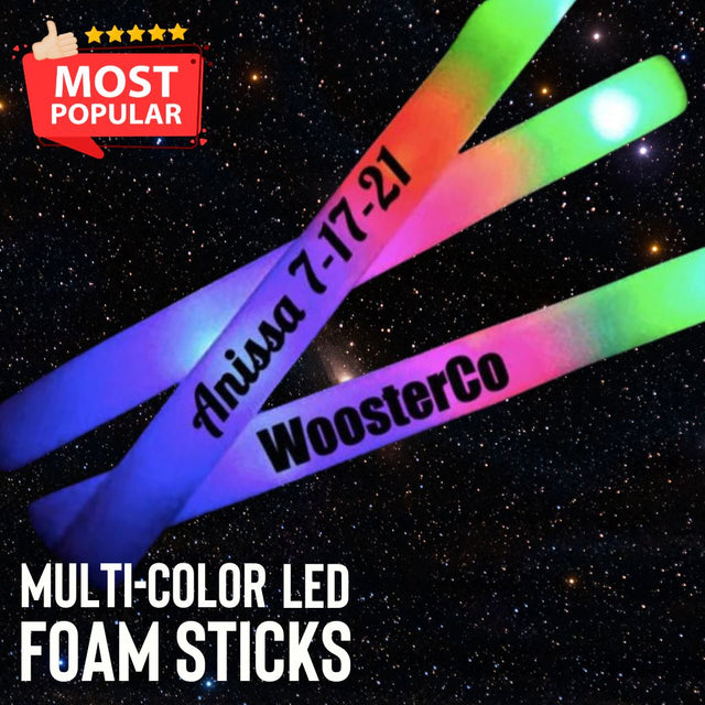 Multi-Color LED Foam Sticks – Custom Glow Party